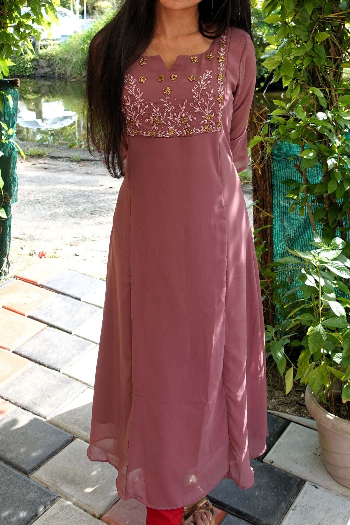 NR0104 - Princess Cut Kurti with Handwork – NUURIKHA