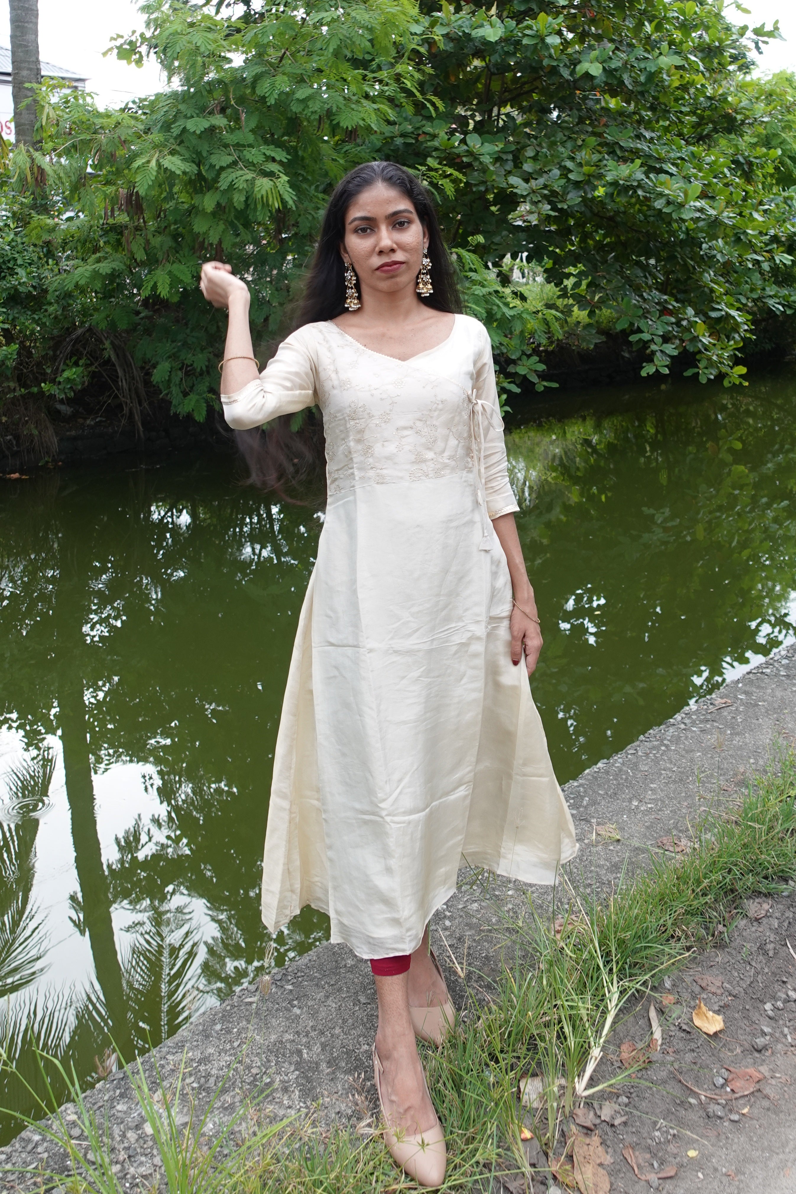 NR0109 - Premium Banarasi Tissue Kurta Dress – NUURIKHA